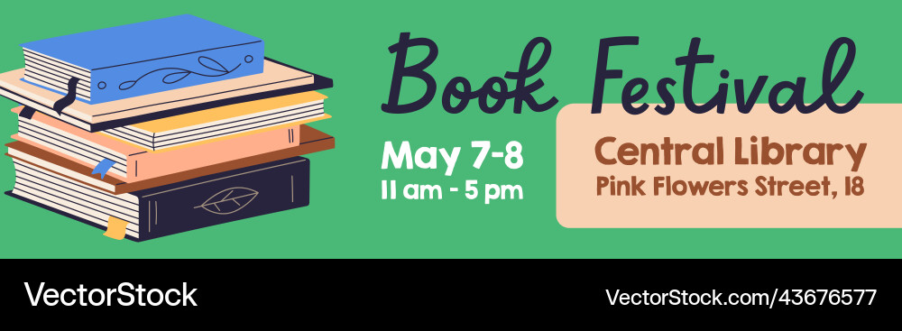 Book festival banner design ad background Vector Image