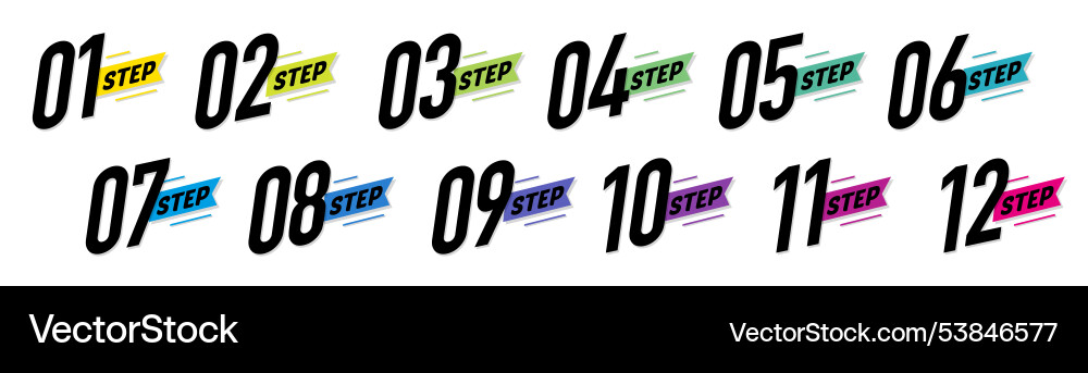 Bullet points numbers from 1 to 12 list markers Vector Image