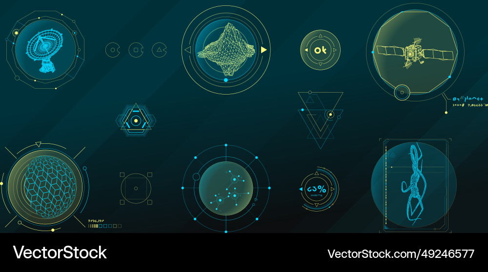 Circular infographic elements for sci-fi Vector Image