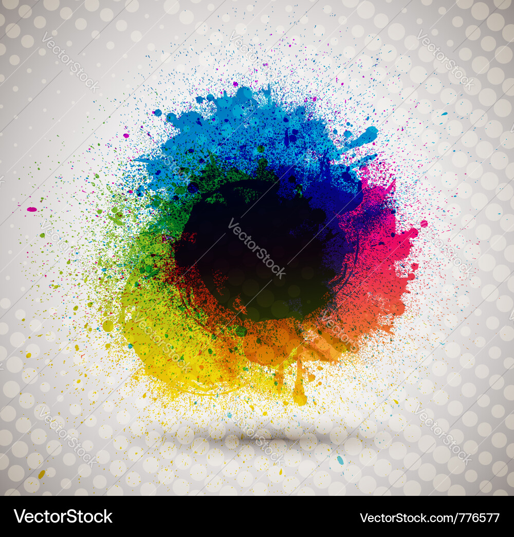 Colorful ink splash banner Royalty Free Vector Image