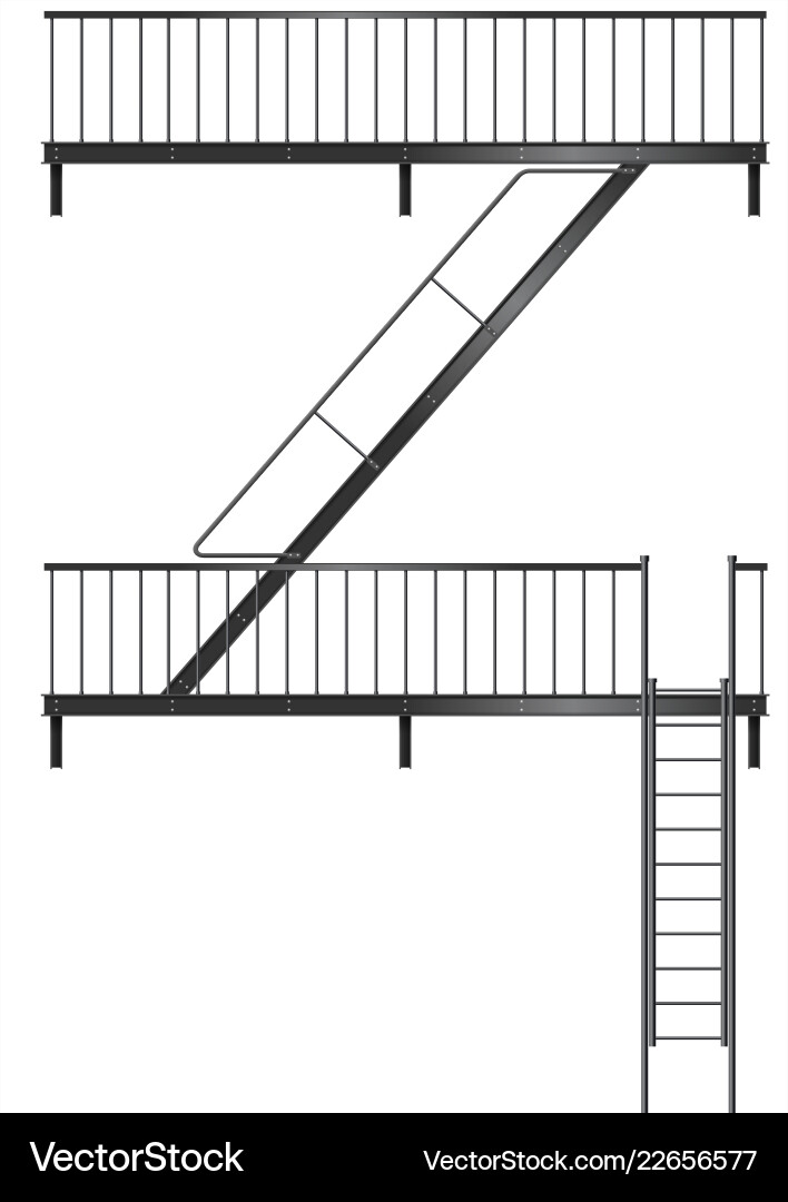 Drawing of the fire escape for facade Royalty Free Vector