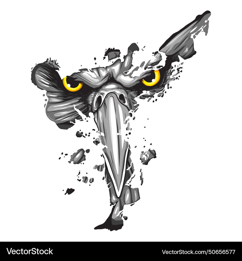 Eagle isolated in kicking person image Royalty Free Vector