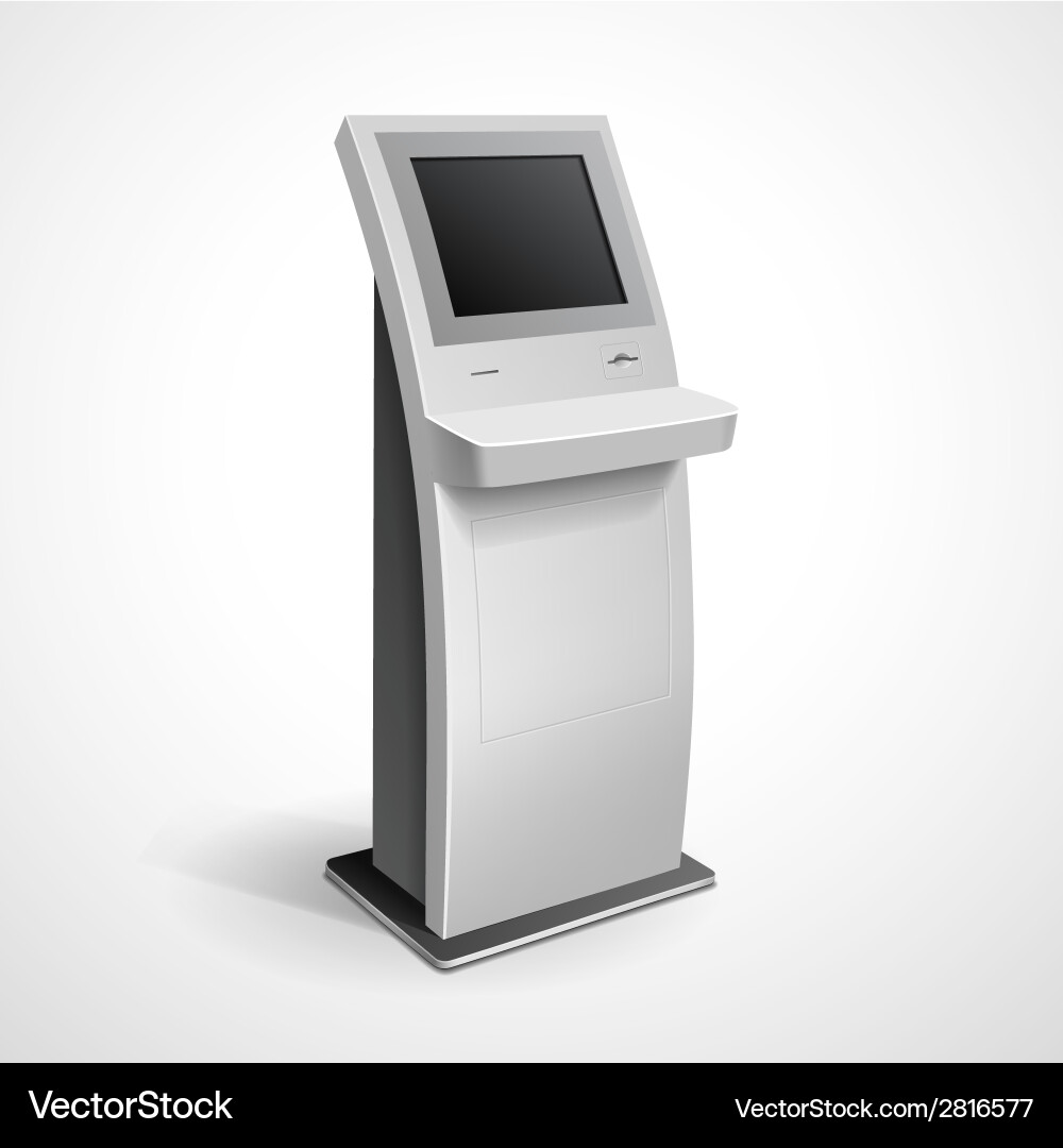 Information display monitor terminal stand Vector Image