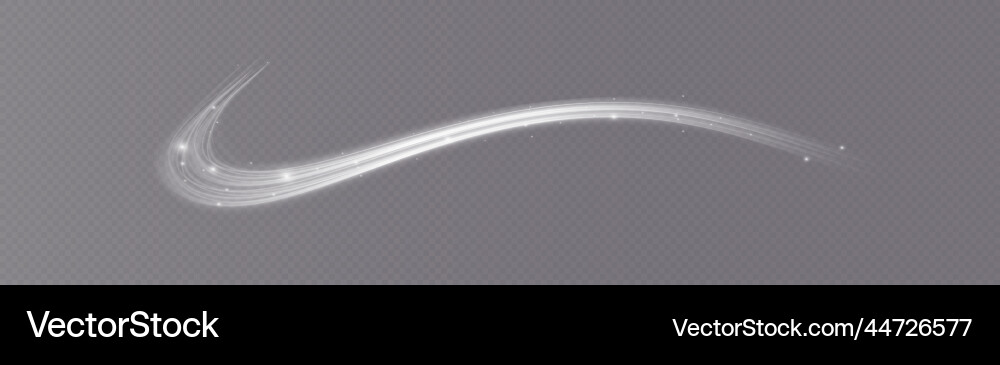 Light trail wave white line speed twirl effect Vector Image