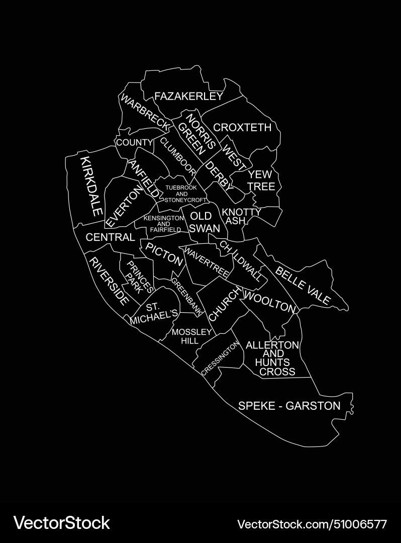 Liverpool city map line contour silhouette Vector Image