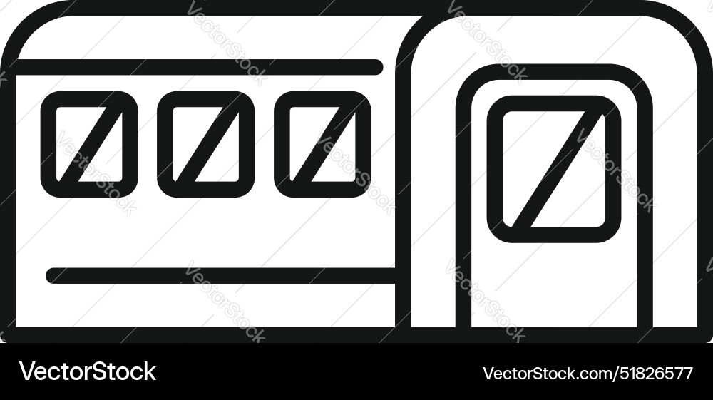 Modern tram side view showing passenger windows Vector Image