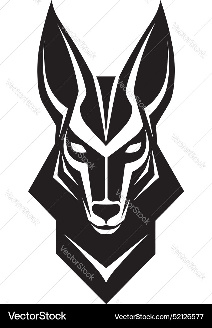 Mythological master an anubis logo modern mystery Vector Image