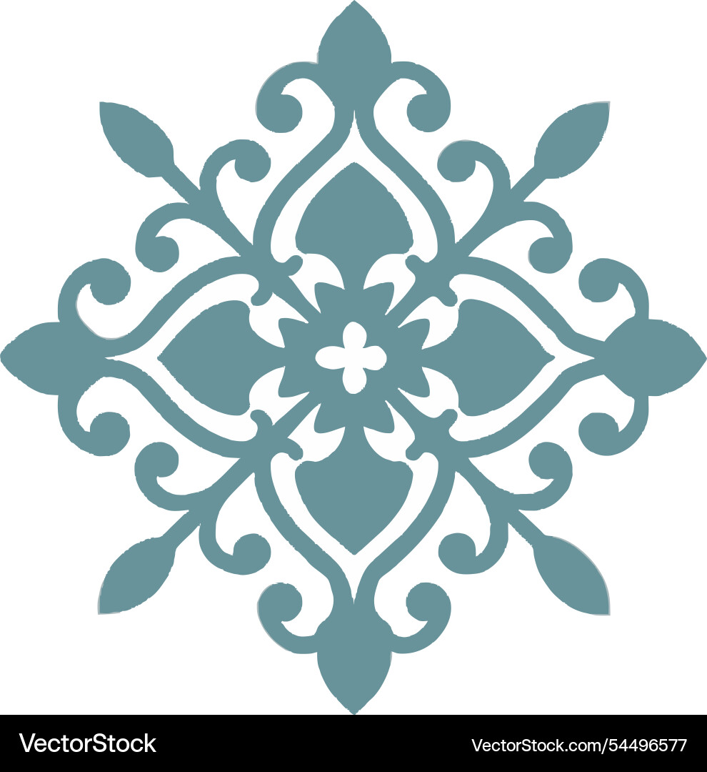 Ornamental design featuring intricate blue Vector Image