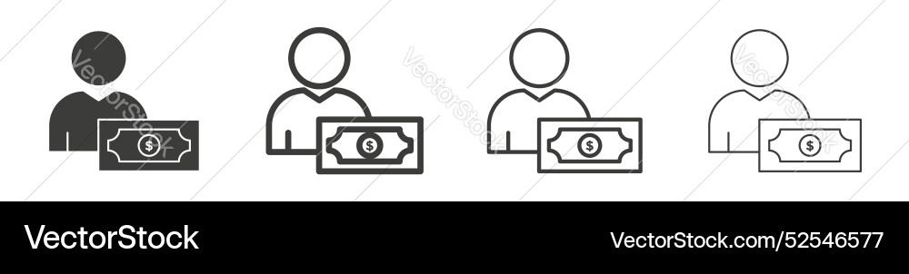 Personal loan icon set on white background Vector Image