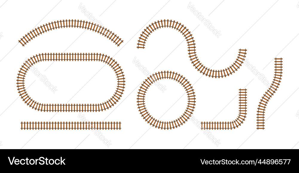 Railway Tracks and Rails Royalty Free Vector Image
