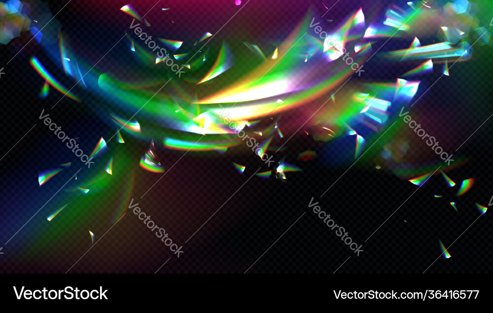 Rainbow crystal light prism flare reflection lens Vector Image
