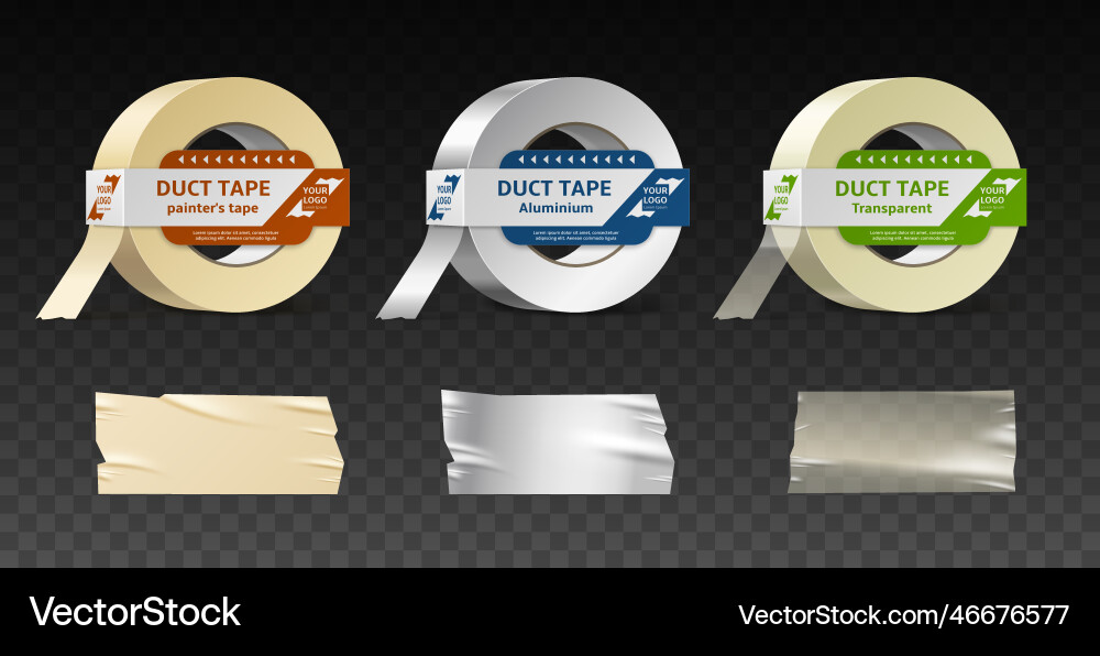 Tape packaging design realistic sticky rolls Vector Image