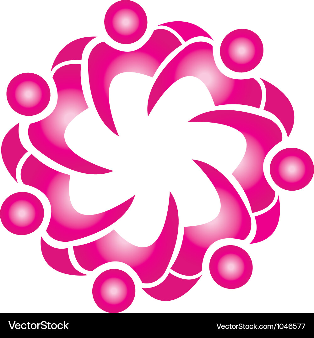 Teamwork lotus flower shape logo Royalty Free Vector Image