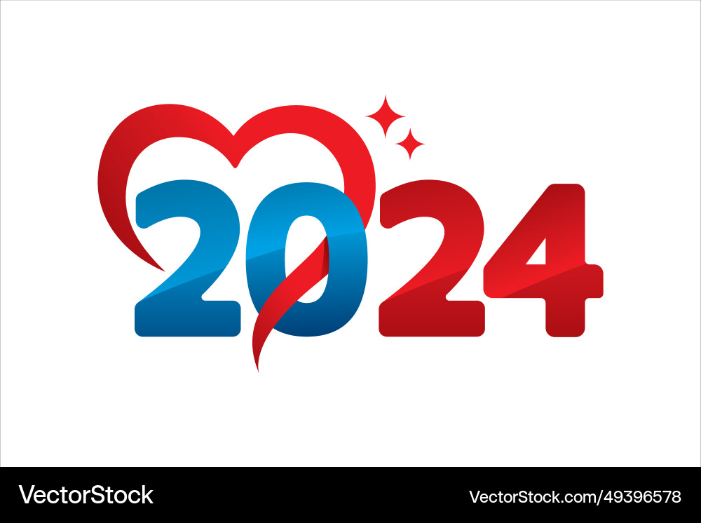 2024 New Year Number Icon Royalty Free Vector Image