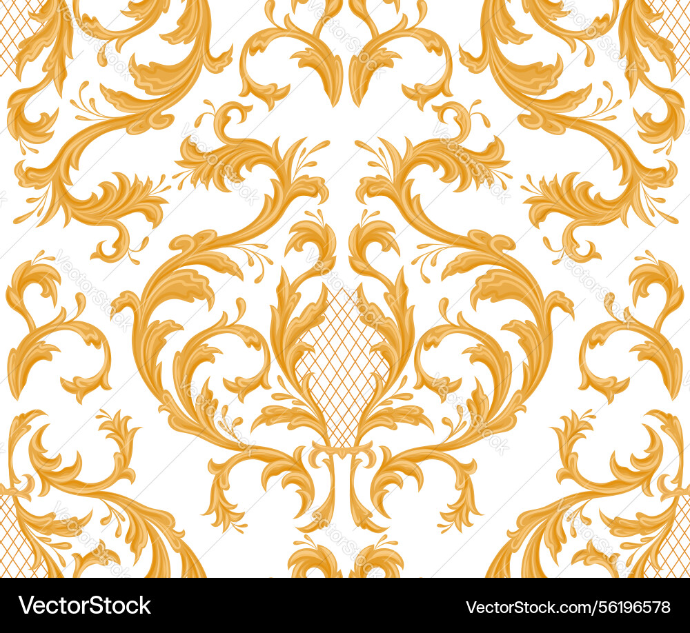 Golden Filigree Baroque Pattern Royalty Free Vector Image