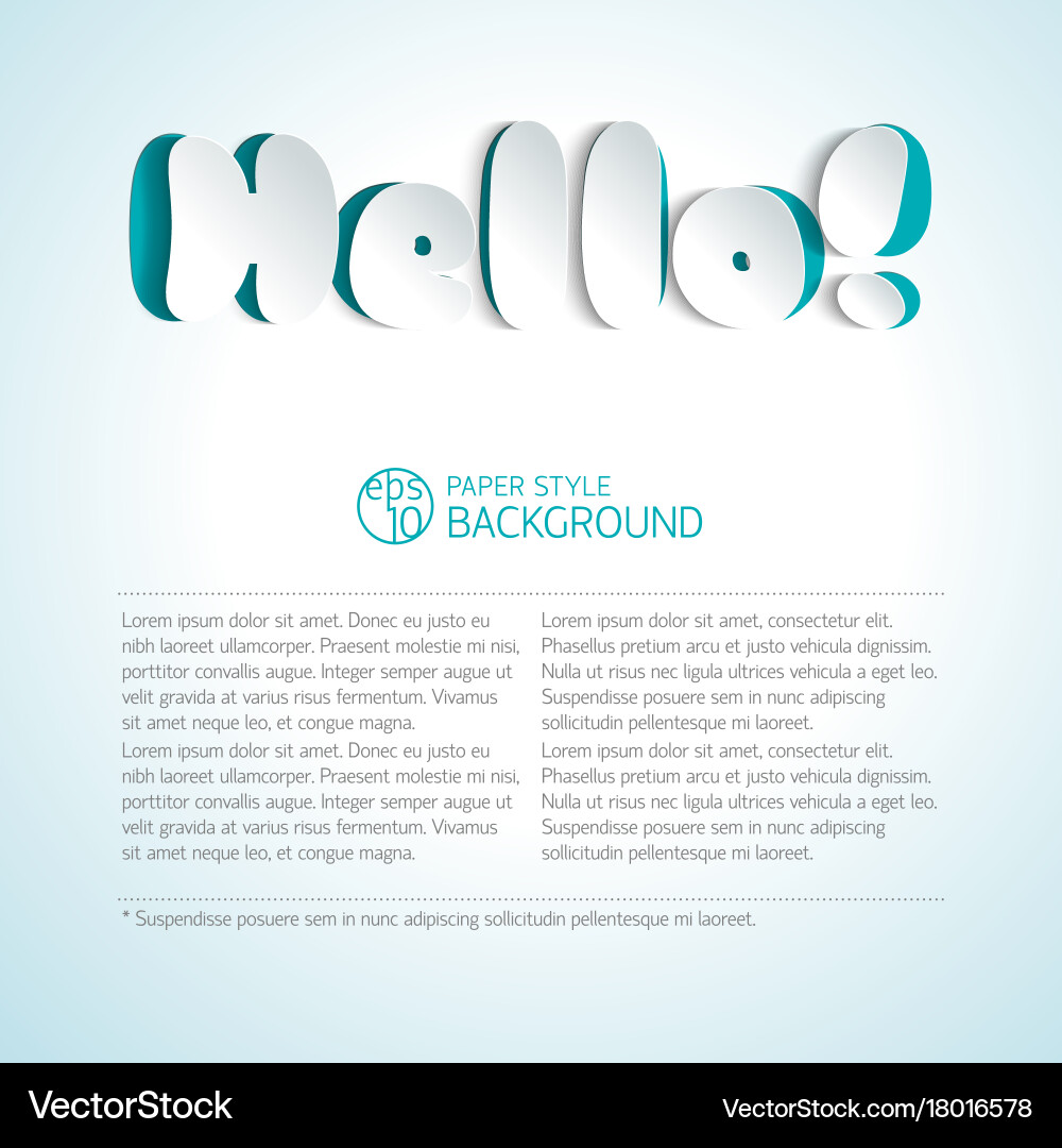 Hello signature composition Royalty Free Vector Image