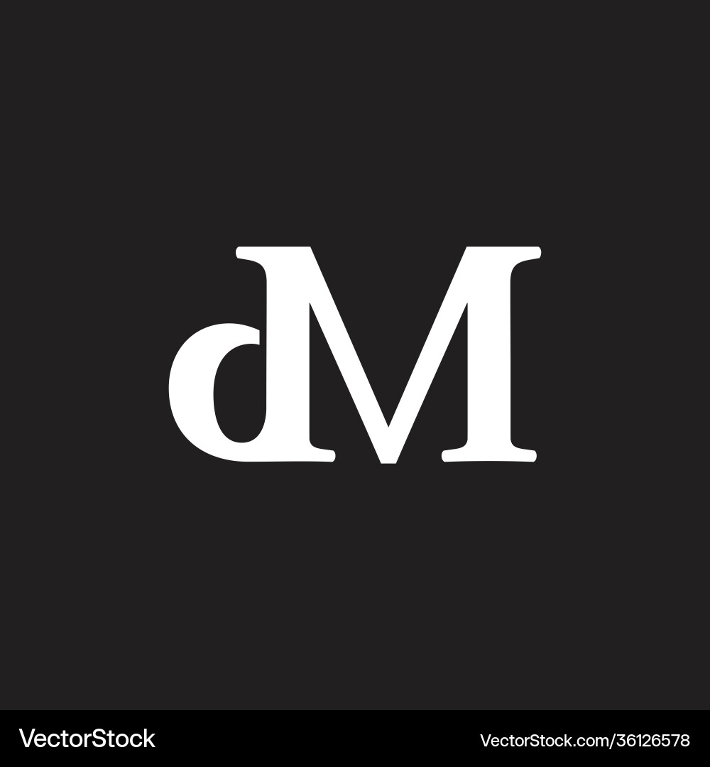 Letter dm simple linked logo Royalty Free Vector Image