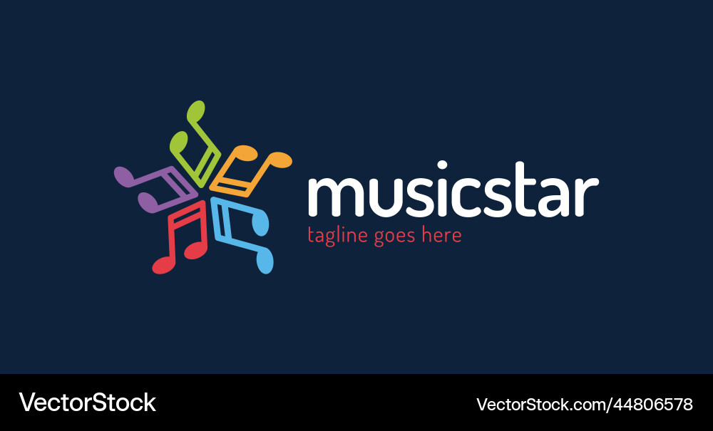 Music star logo design template Royalty Free Vector Image