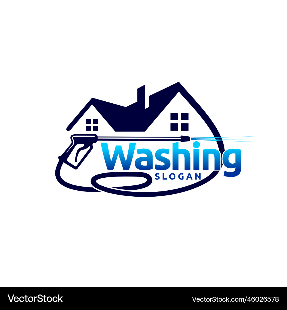 Power wash logo washing design Royalty Free Vector Image