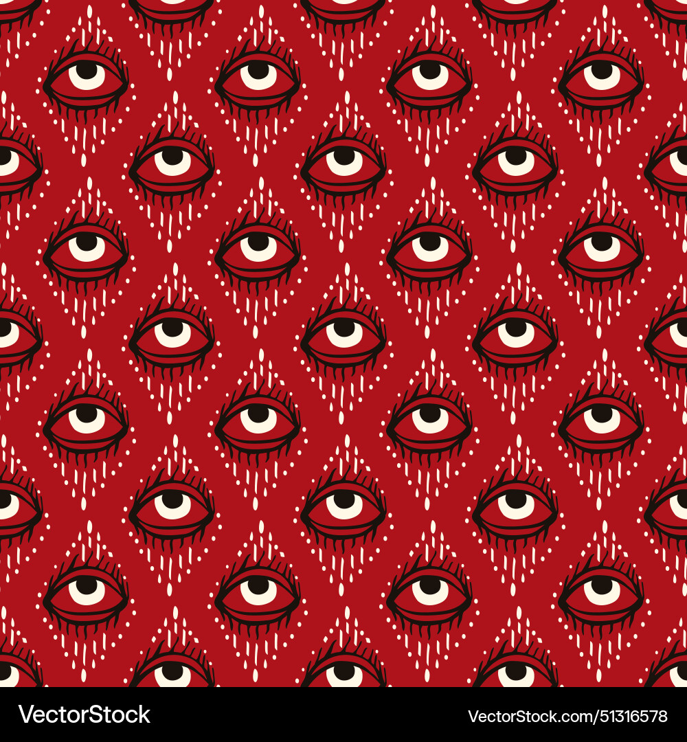 Seamless pattern with magical eyes Royalty Free Vector Image