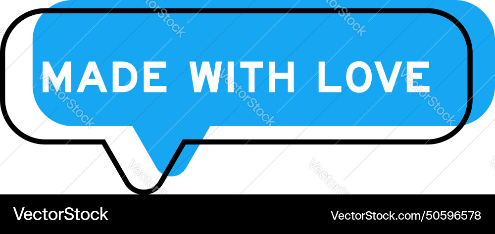 Speech banner and blue shade with word made Vector Image