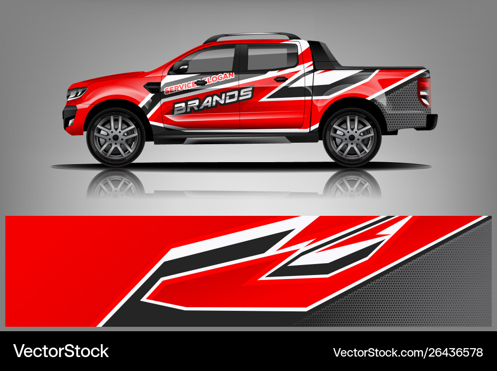 Truck wrap design for company Royalty Free Vector Image