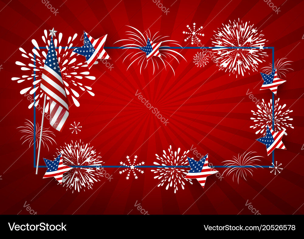 USA Fireworks Background Royalty Free Vector Image