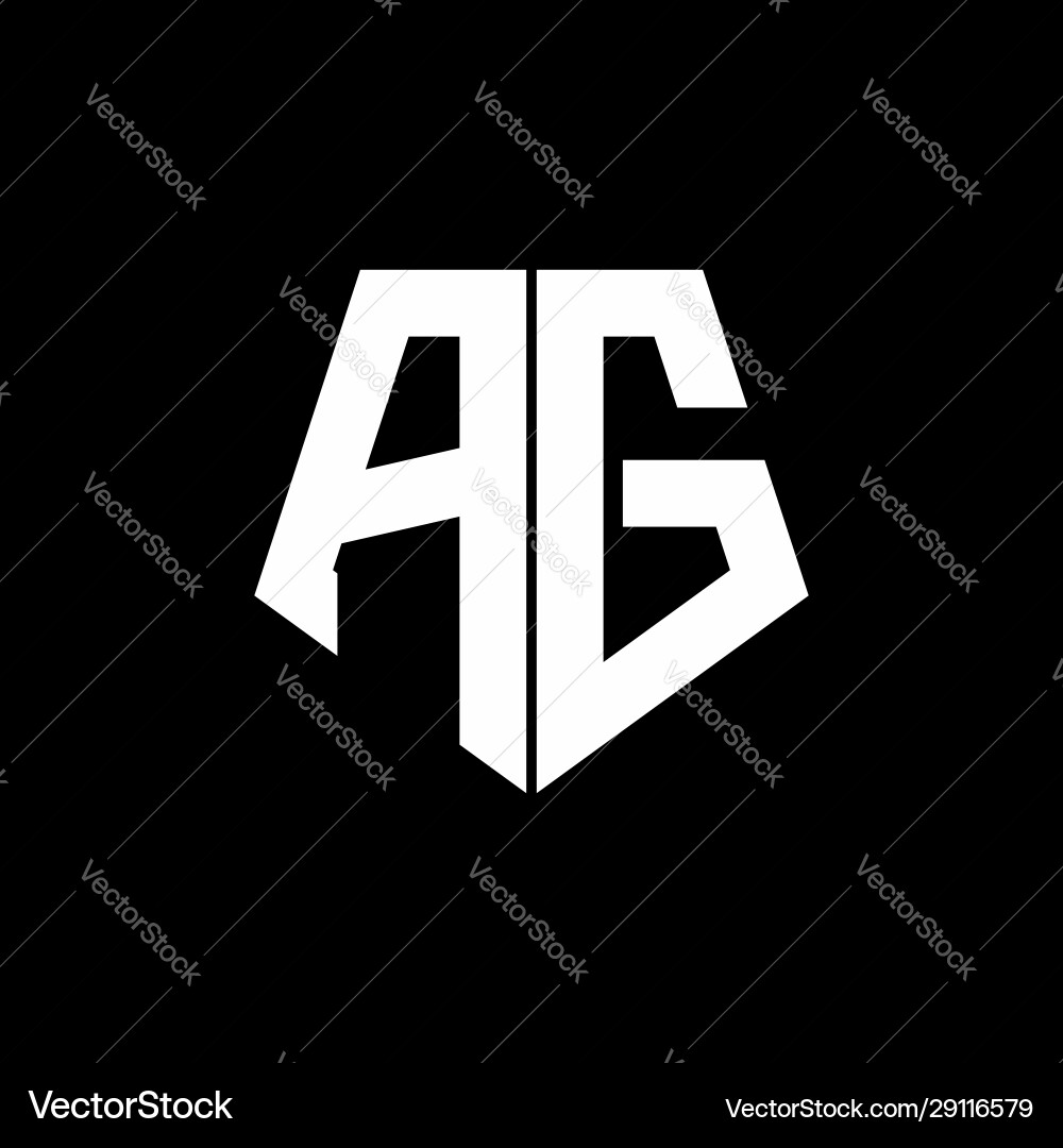 Ag logo monogram with pentagon shape style design Vector Image