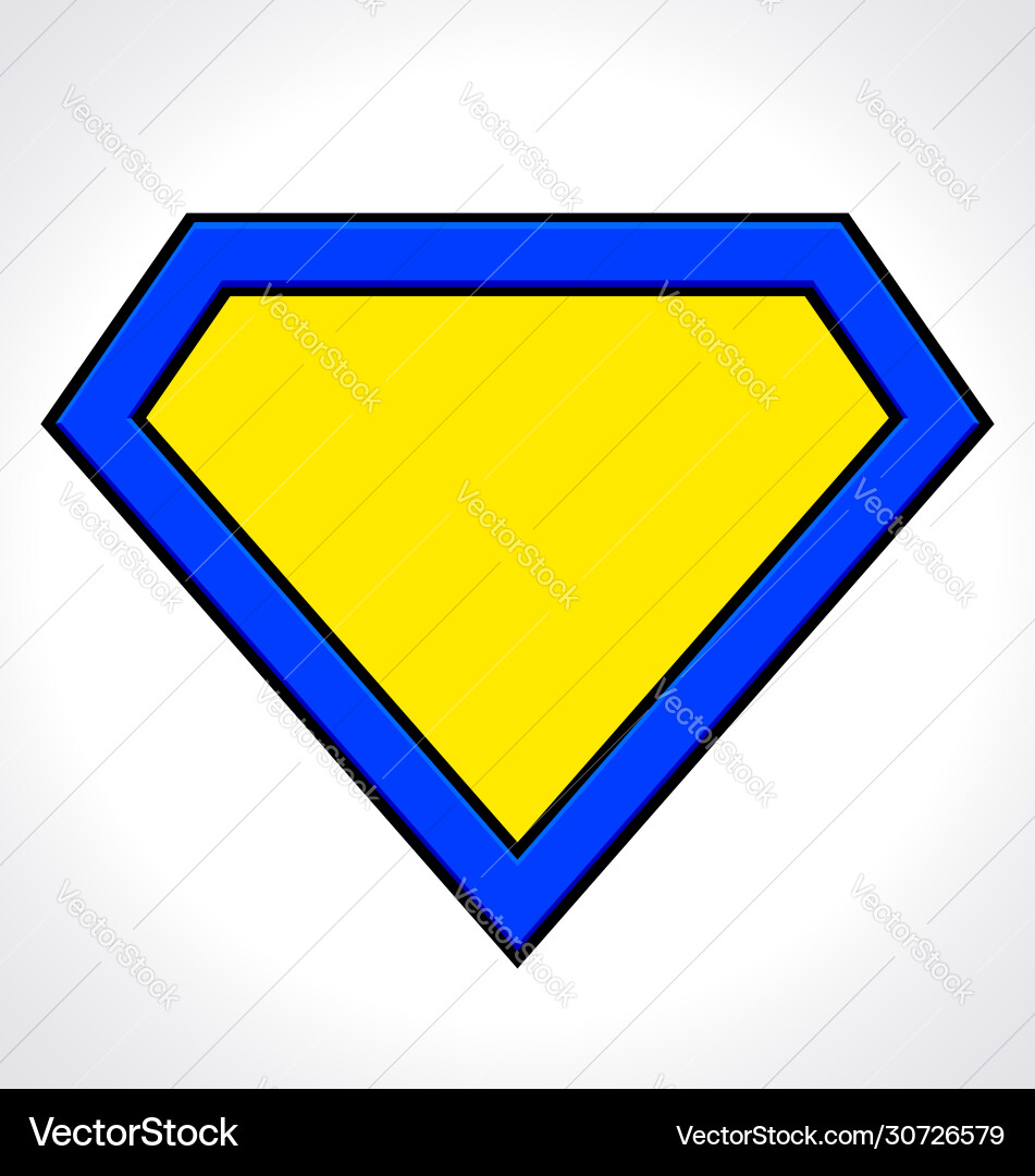 Blank super hero emblem shape Royalty Free Vector Image