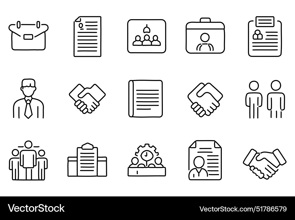 Business agreement related icons set isolated Vector Image