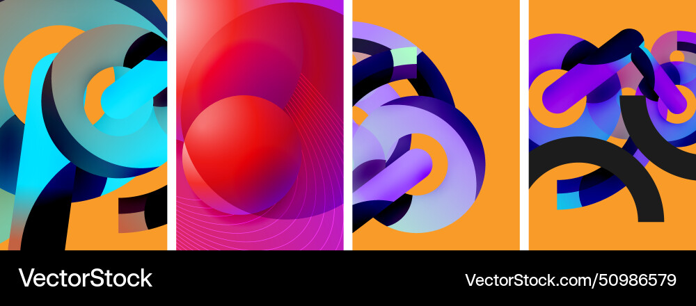 Circle geometric abstract posters Royalty Free Vector Image