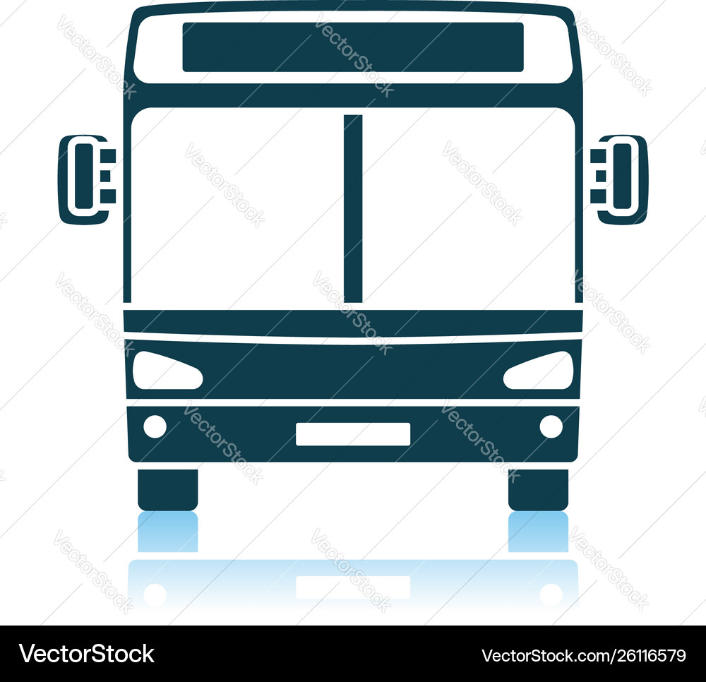 City bus icon front view Royalty Free Vector Image