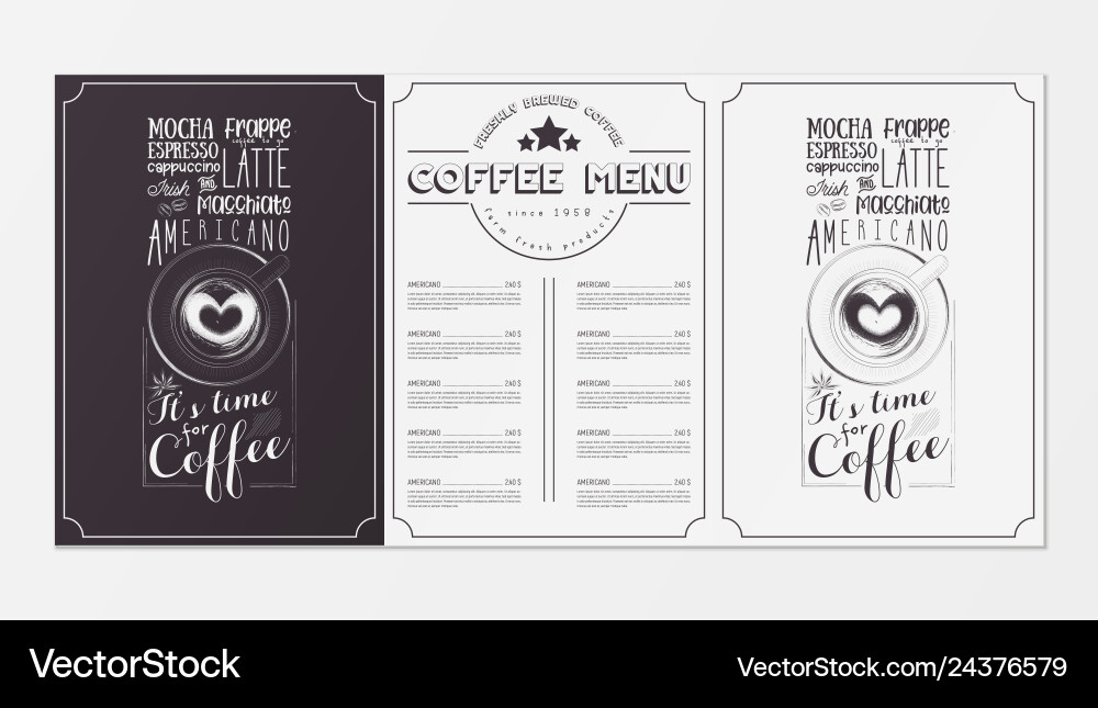 Coffee Shop Menu Royalty Free Vector Image - VectorStock