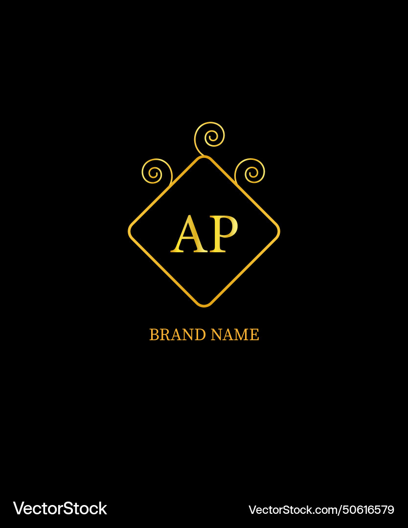 Creative initials ap letter logo design Royalty Free Vector