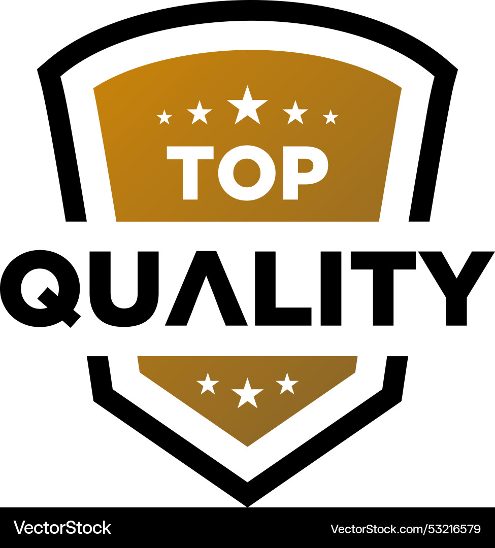 Creative top quality gold icon shield Royalty Free Vector
