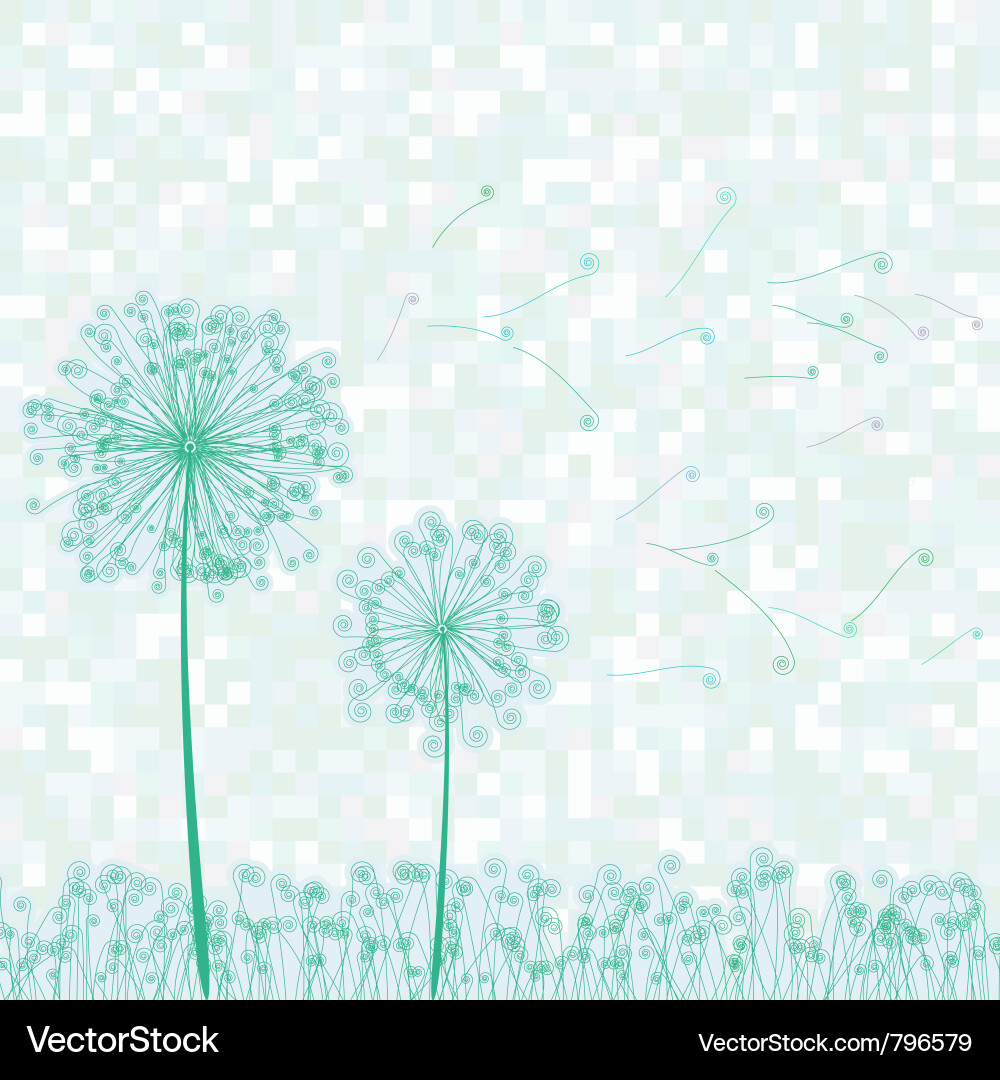 Dandelion retro card Royalty Free Vector Image