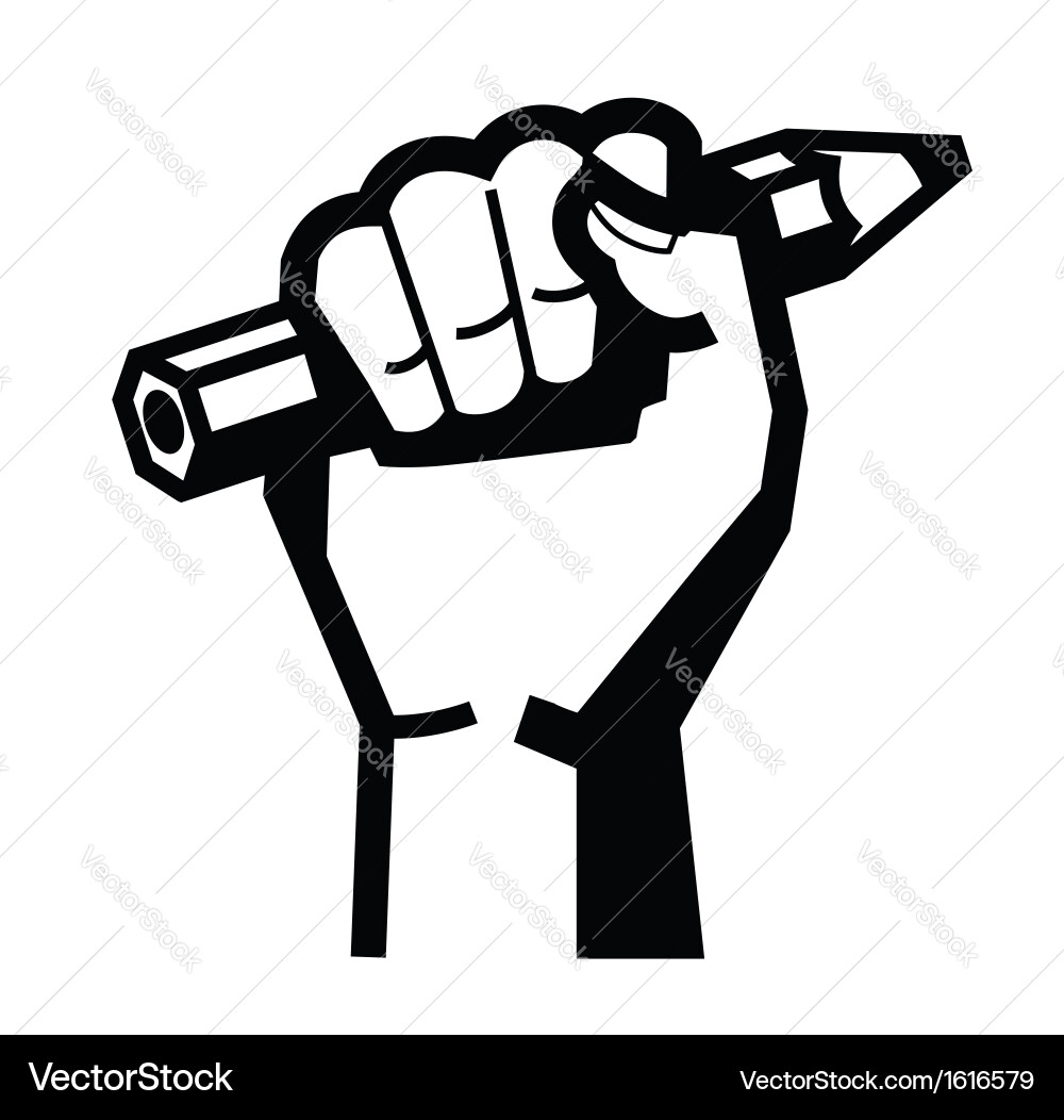 Hand and pencil Royalty Free Vector Image - VectorStock