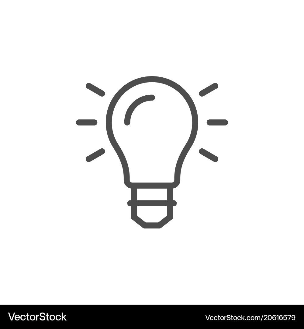 Light bulb line icon Royalty Free Vector Image