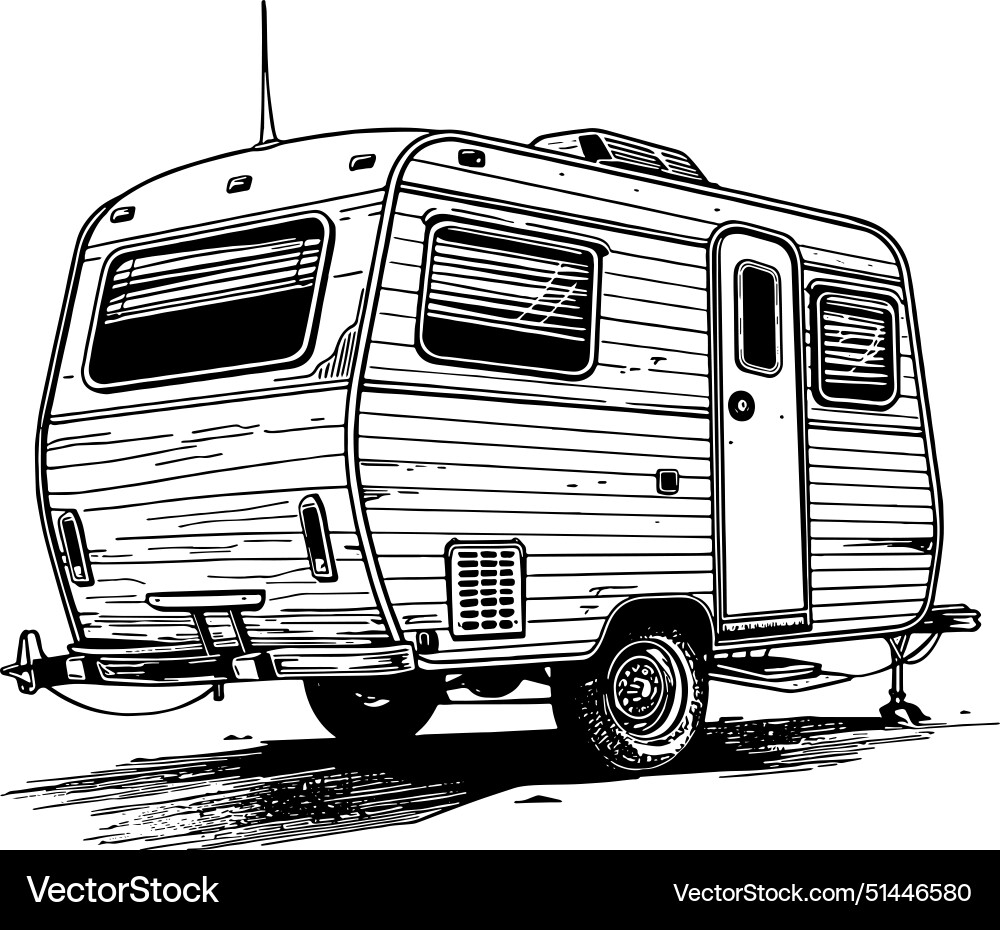 A camping trailer Royalty Free Vector Image - VectorStock