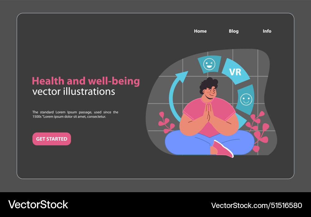 Embrace tranquility and wellness with our vr Vector Image