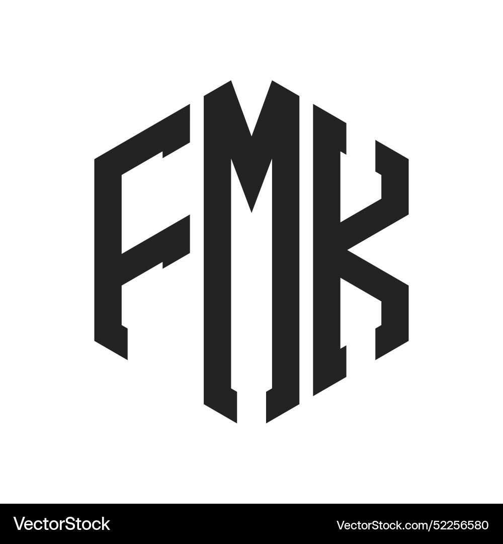 Fmk logo design initial letter monogram Royalty Free Vector