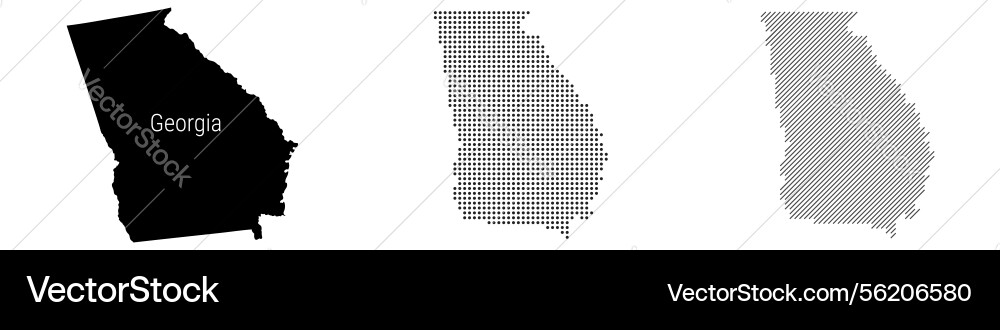 Georgia silhouette map and two patterns of dots Vector Image