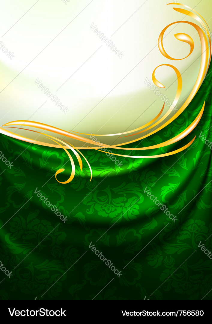 Green fabric drapes Royalty Free Vector Image - VectorStock