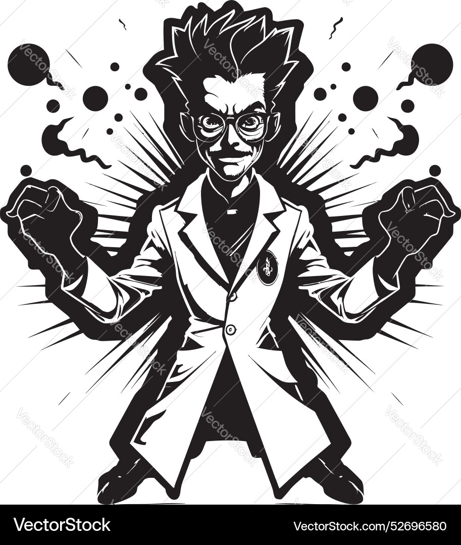 Lab rat labs mad scientist symbol design formula Vector Image
