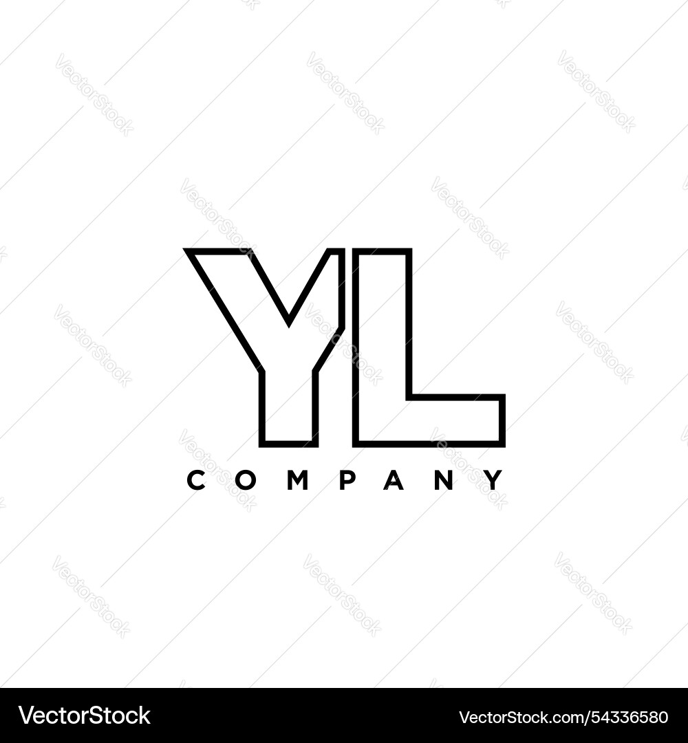 Letter y and l yl logo design template minimal Vector Image