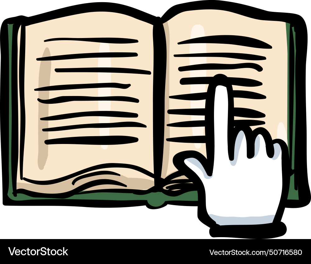 Open book hand drawn doodle icon Royalty Free Vector Image