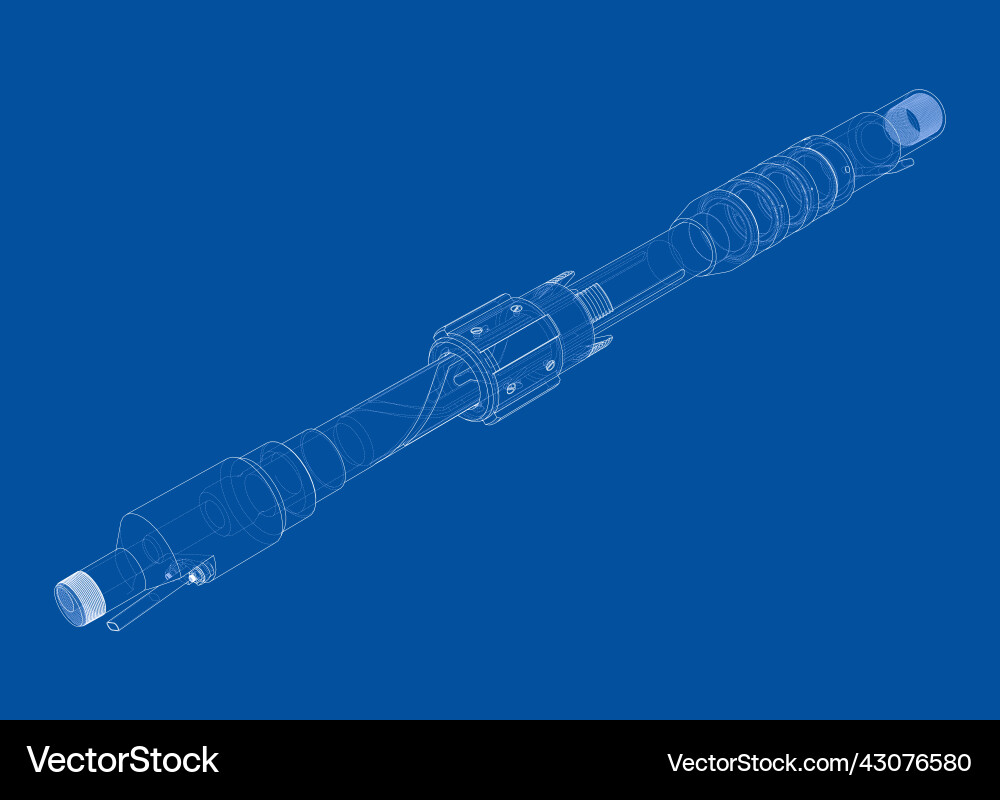 Outline drawing or sketch of cylindrical device Vector Image
