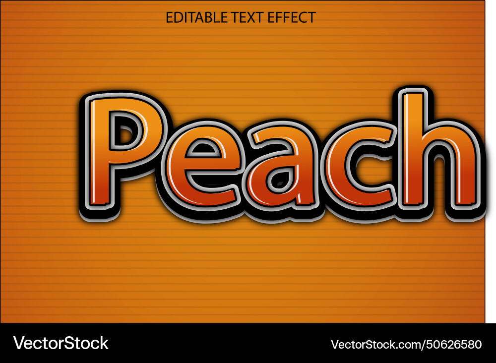 Peach editable text effect 3 dimension emboss Vector Image