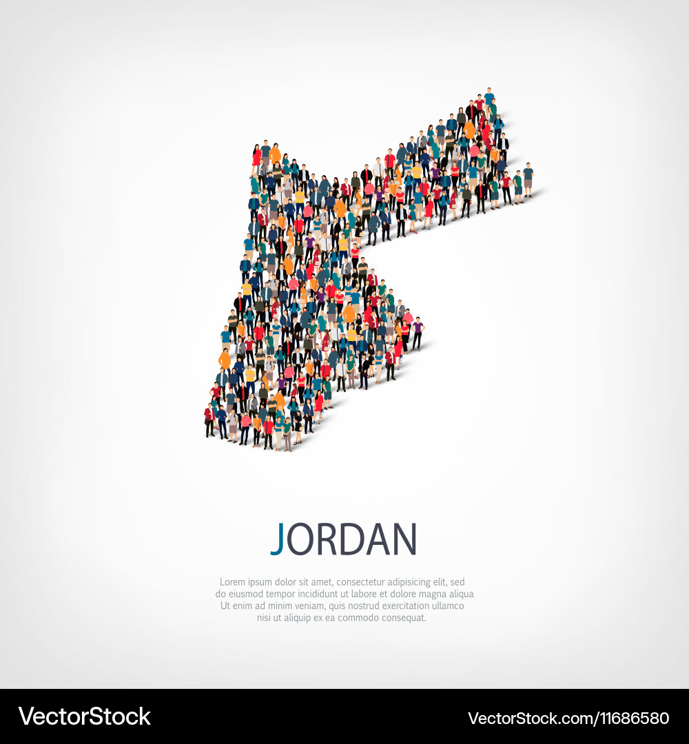 People map country jordan Royalty Free Vector Image