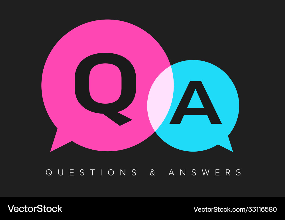 Question and answers dark concept template Vector Image